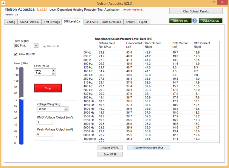 EZLD DFE level cal tab | VIacoustics
