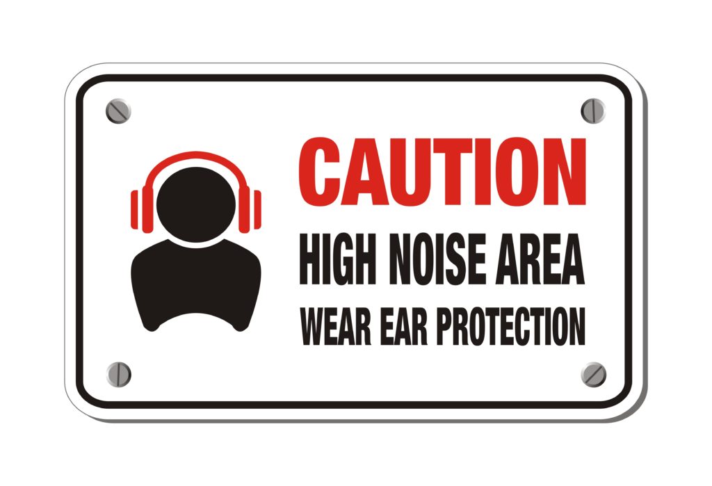 Caution High Noise Area Sign Viacoustics